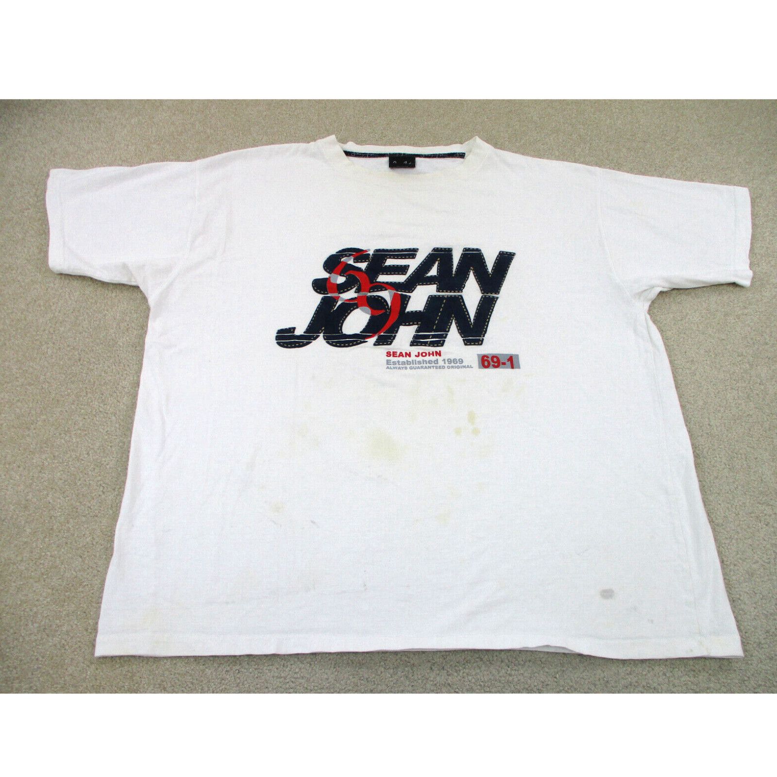 Sean John VINTAGE Sean John Shirt Adult 3XL XXXL White Blue Streetwear ...