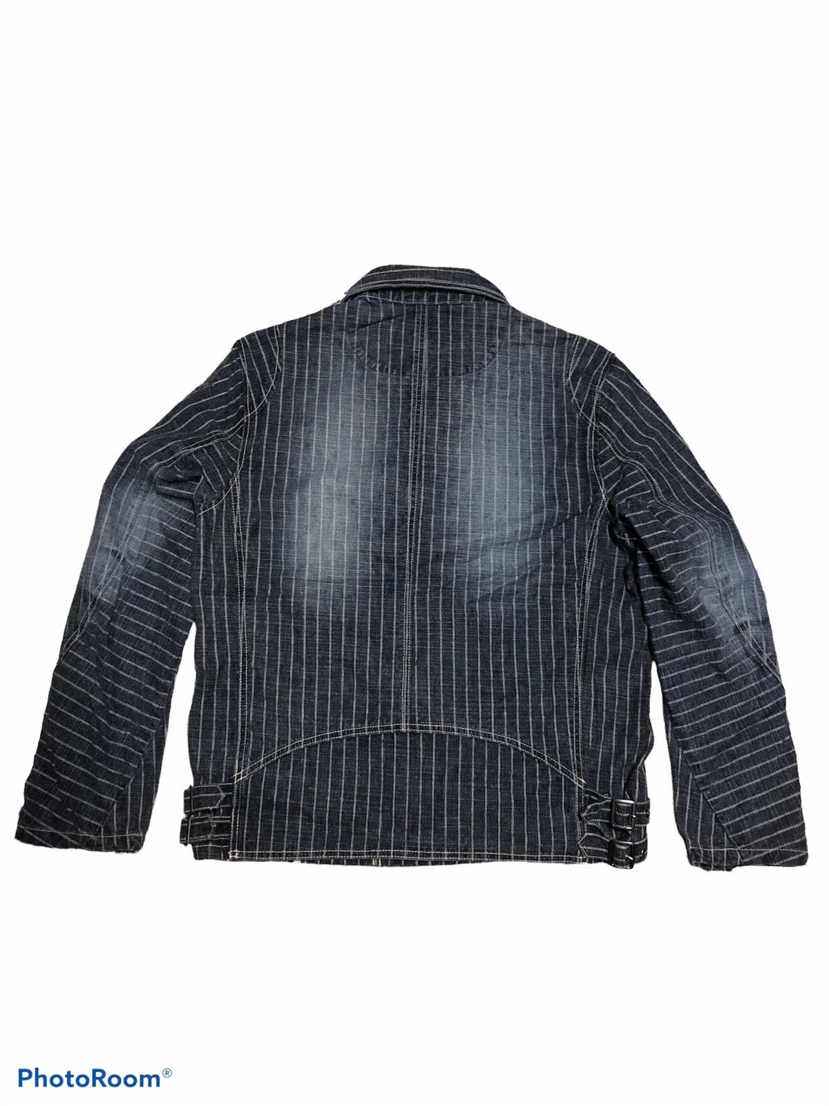 Archival Clothing STRIPED⚡️DOUBLE COLLAR DENIM JACKET BY ALLIX DESIGN ...