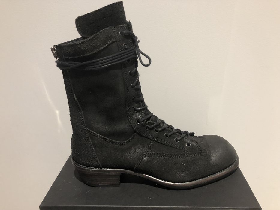 Julius Blistered Leather Back Zip Combat Boots | Grailed