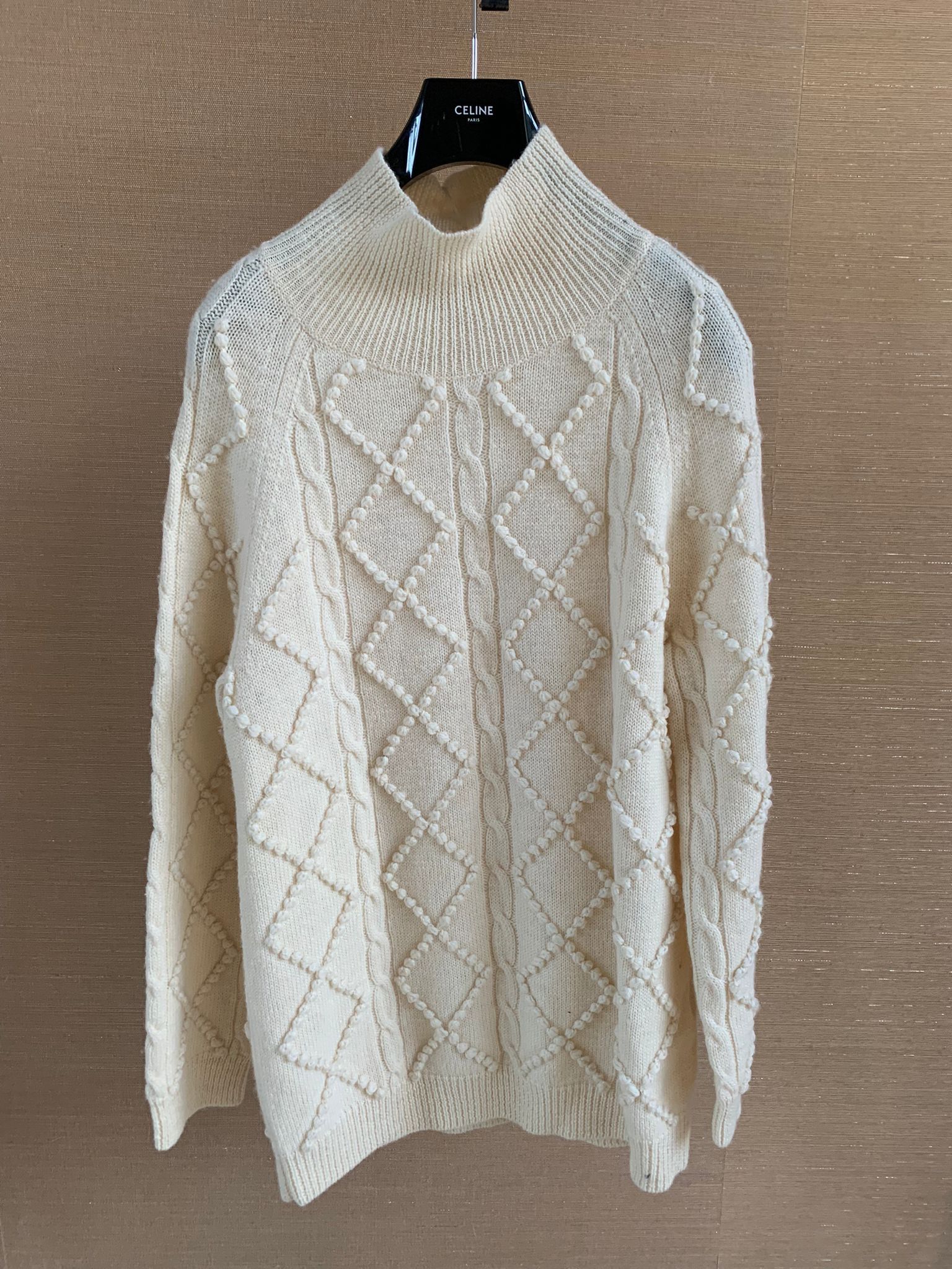 Acne Studios Joris Oversized Cable Knit Sweater in Ivory White | Grailed
