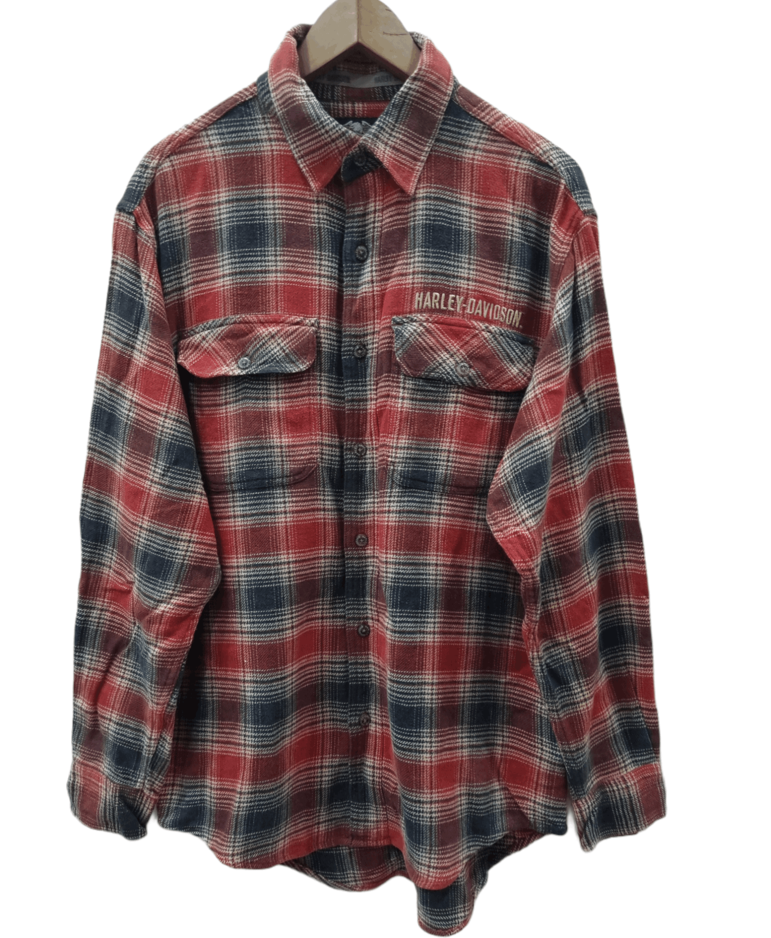 Flannel × Harley Davidson Harley-Davidson Flannel Shirt x Embroidery ...