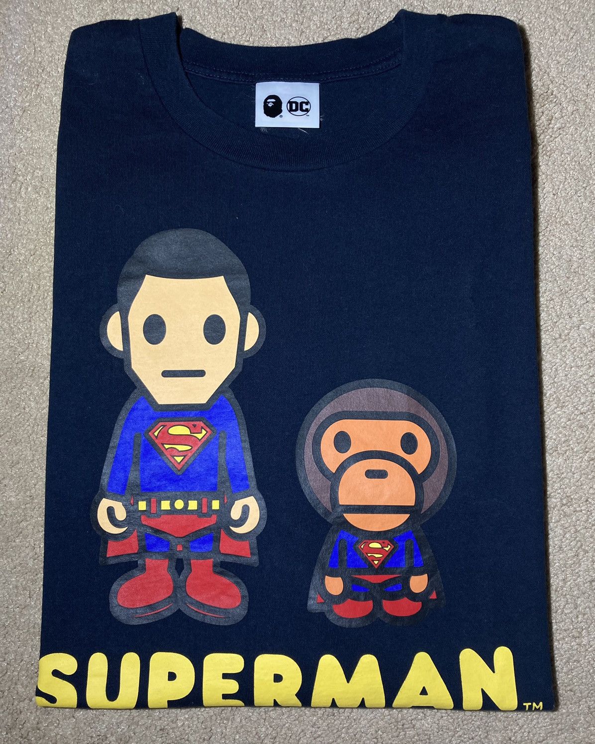Bape SS21 Bape Baby Milo Superman DC Hero Vintage Cartoon 2021 | Grailed