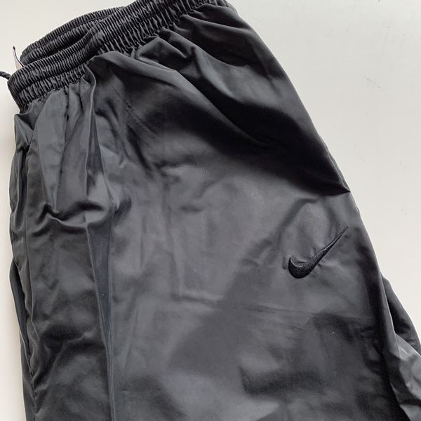 Nike Vintage 90s nike embroidered swoosh track pants black large | Grailed