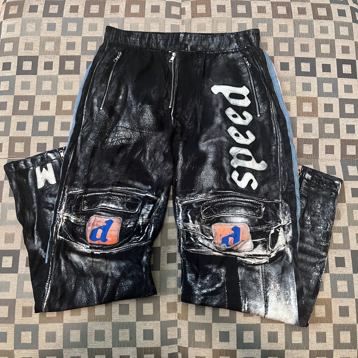 Diesel Diesel P-Fergy-B Trompe l’oeil Biker Leather Pants | Grailed