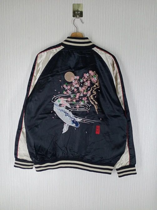 Japanese Brand Rare Vintage Sukajan Embroidered Koi Fish Jacket | Grailed