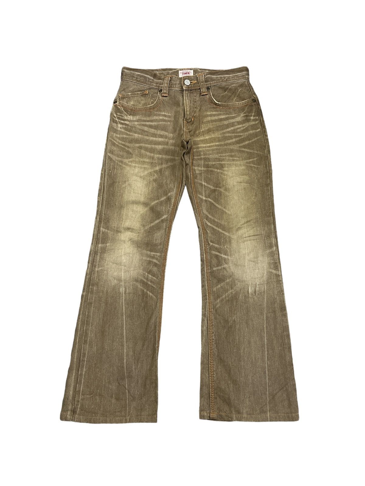 Avant Garde × Edwin × Japanese Brand EDWIN XV FLARED DISTRESSED DENIM ...