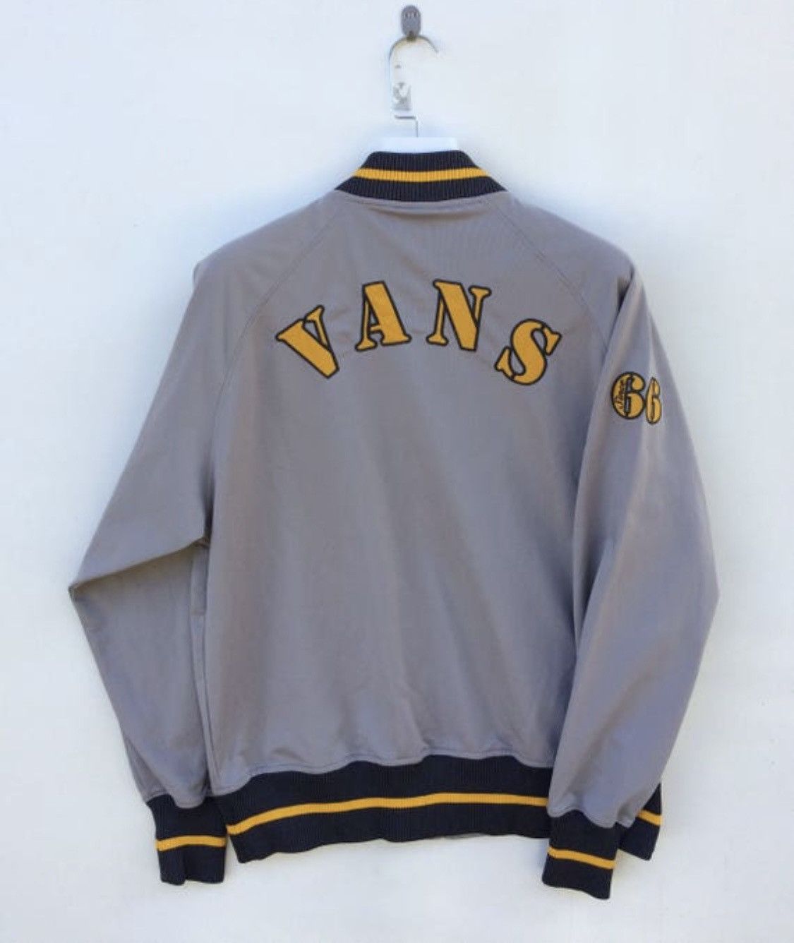 Vans × Varsity Jacket × Vintage 90s VANS skateboard arc logo snap ...