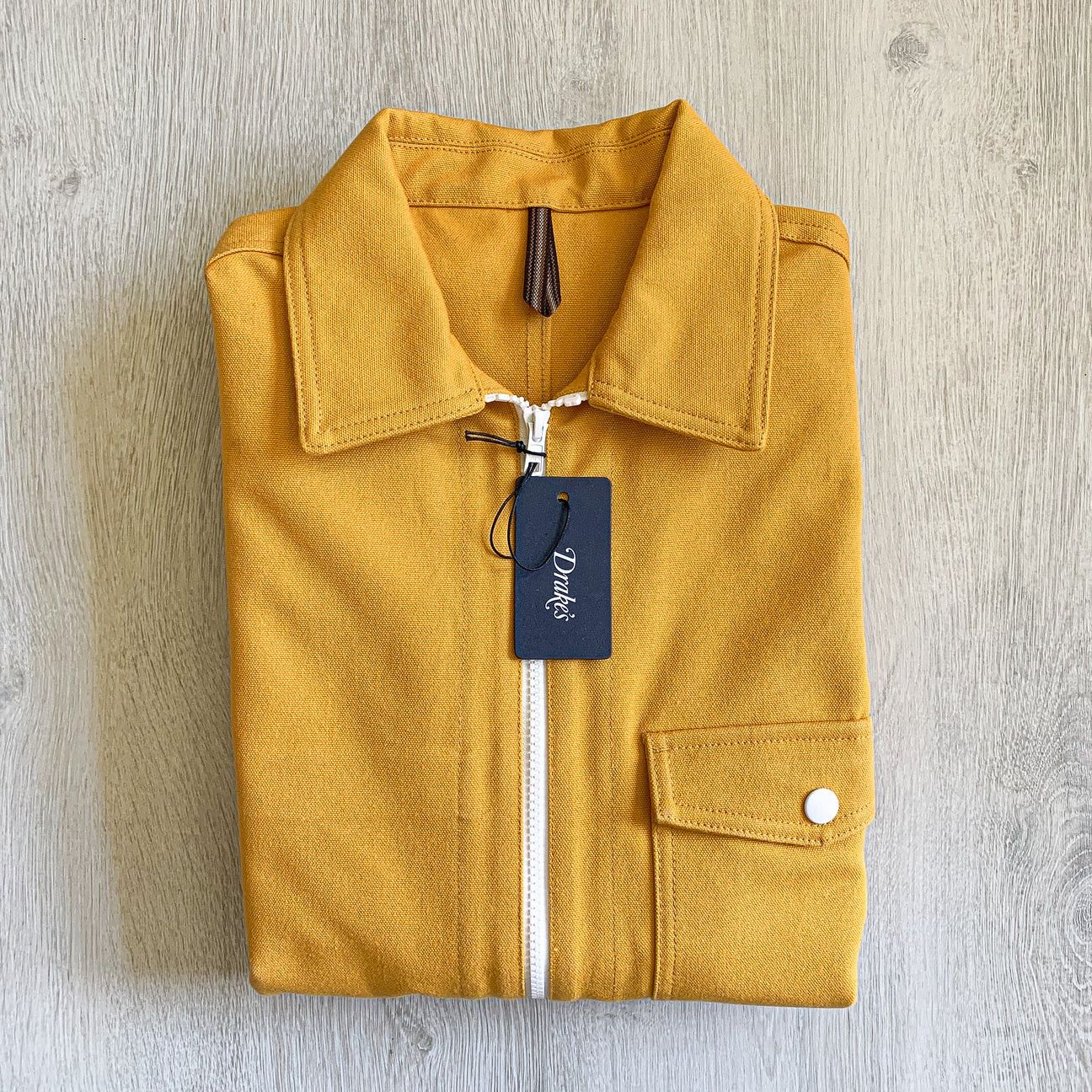 Drakes Drake's Yellow Cotton 18oz Canvas Sailing Chore Jacket | Grailed