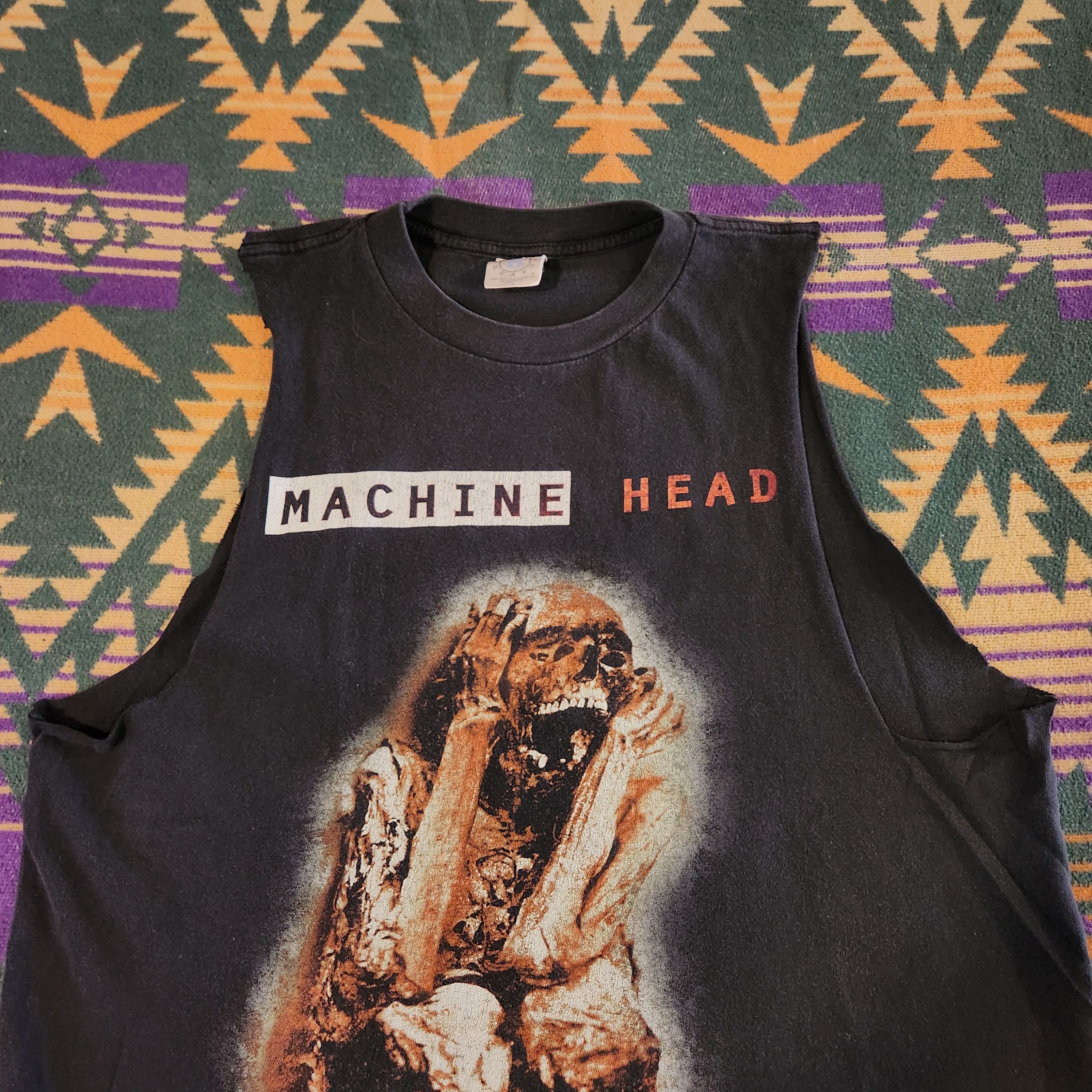 Vintage Vintage 1999 Machine Head Cut Off Graphic Tee Rare Grail | Grailed