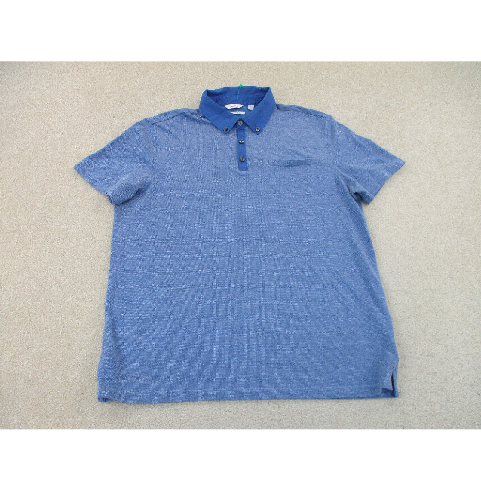 Calvin Klein Calvin Klein Polo Shirt Adult Medium Blue Liquid Touch ...