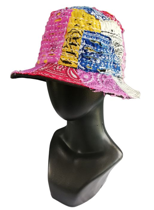 Distressed Denim 🔥Design ICT Visvim Bandana Boro Panel Tulipa Bucket Hat | Grailed