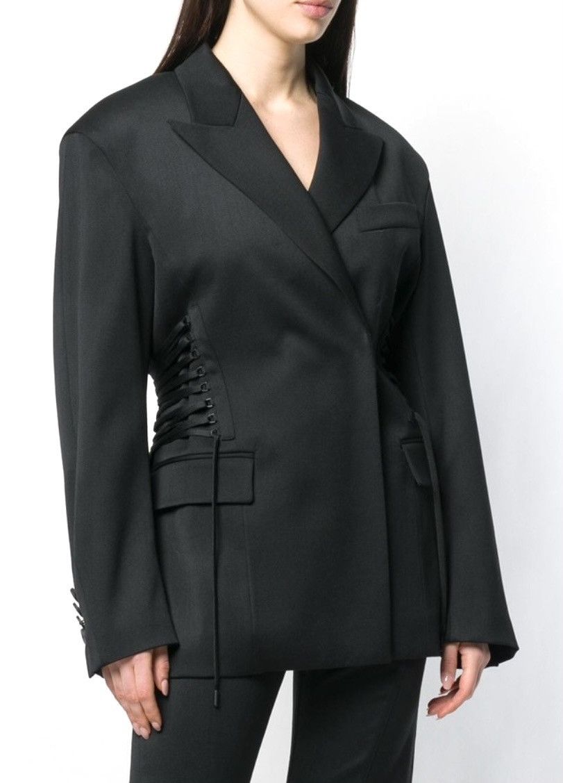 Mugler Mugler black wool corset drawstring details blazer | Grailed