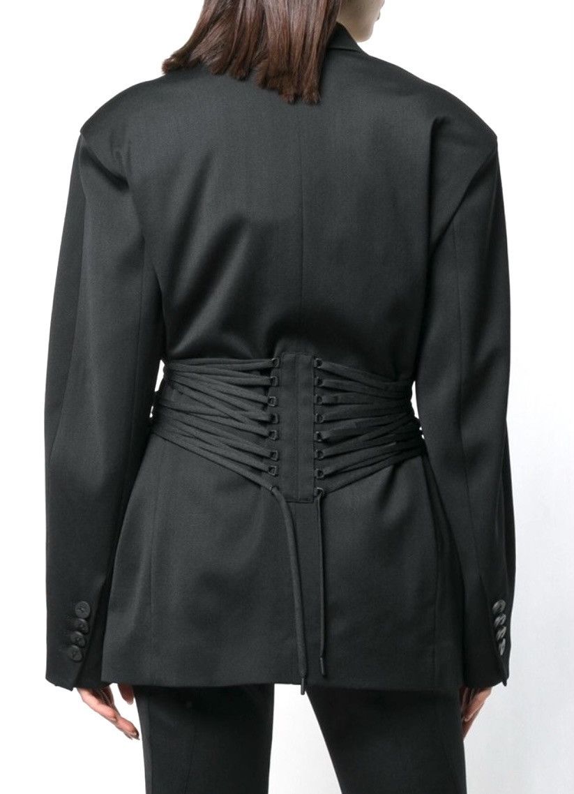 Mugler Mugler black wool corset drawstring details blazer | Grailed