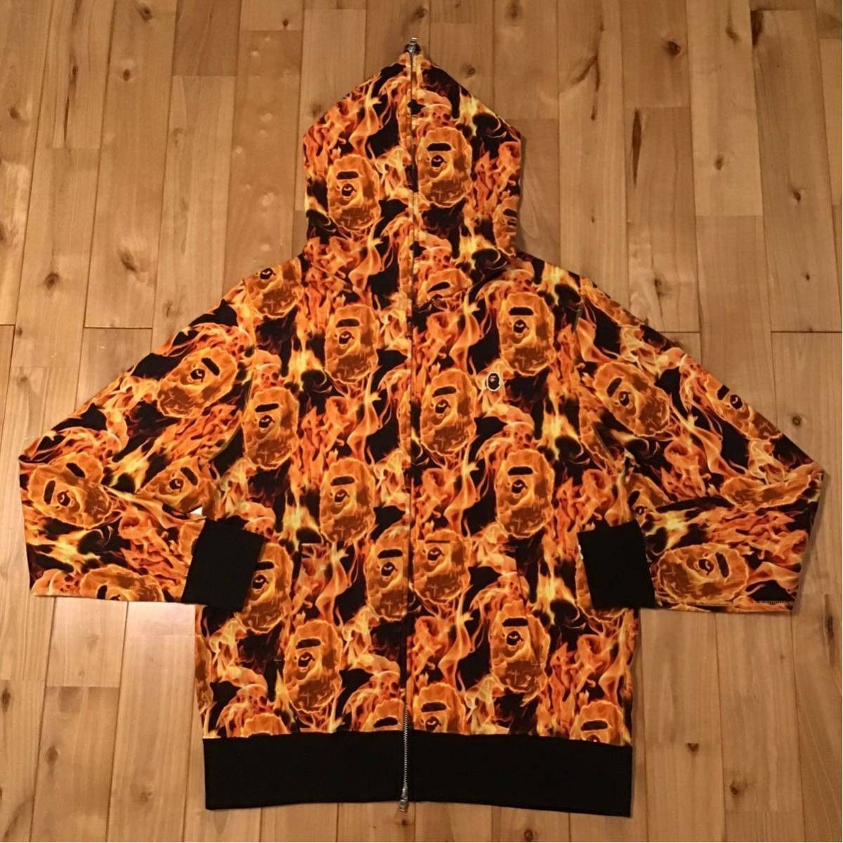 Bape BAPE FLAME full zip hoodie fire a bathing ape | Grailed