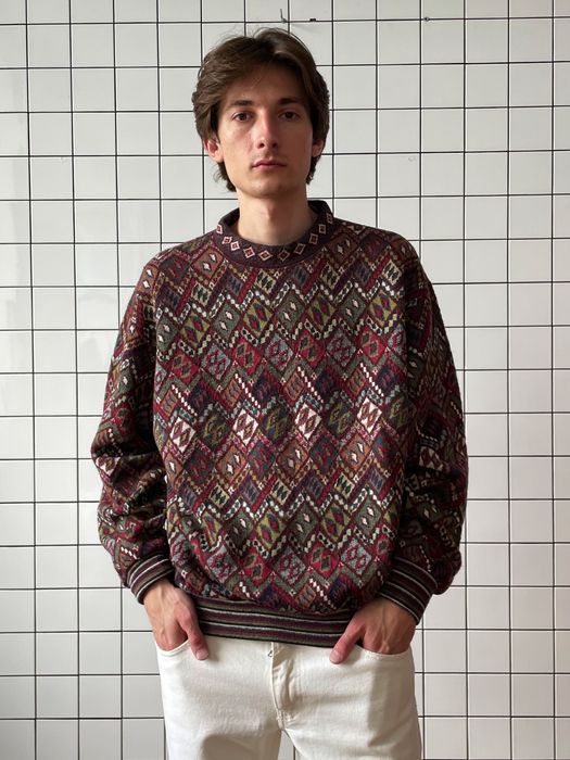 Vintage MISSONI Sweater Knit Navajo Aztec 90s Vintage Jumper A7670 ...