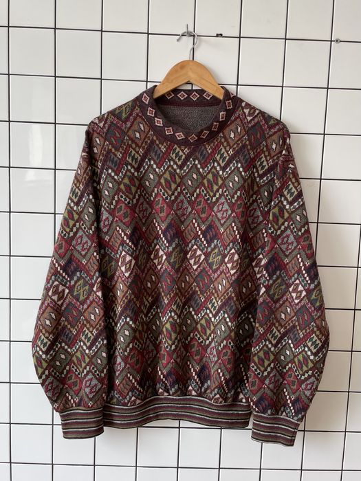 Vintage MISSONI Sweater Knit Navajo Aztec 90s Vintage Jumper A7670 ...