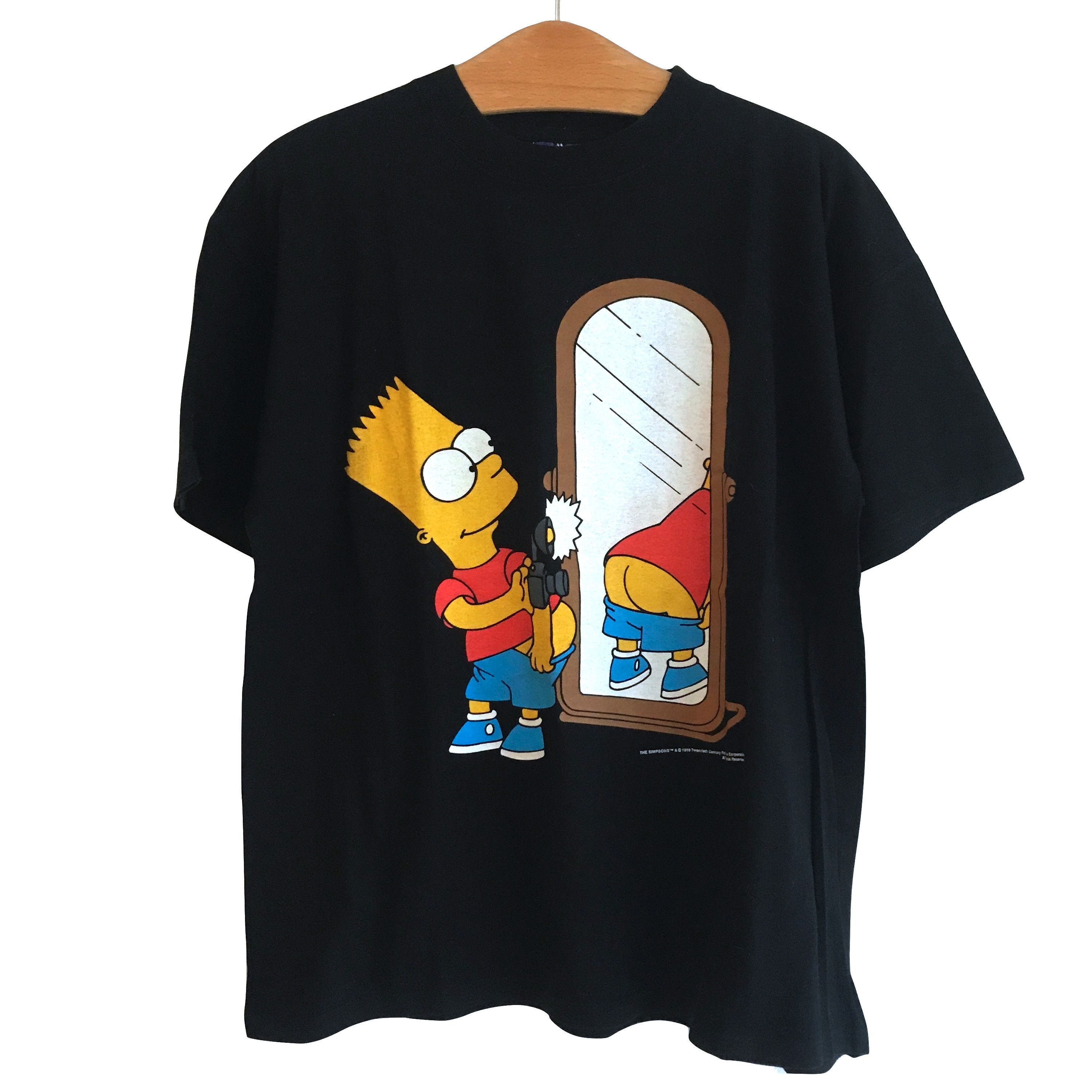 The Simpsons Vintage 90s 1999 Bart Simpson Ass Selfie Photo T Shirt Grailed 