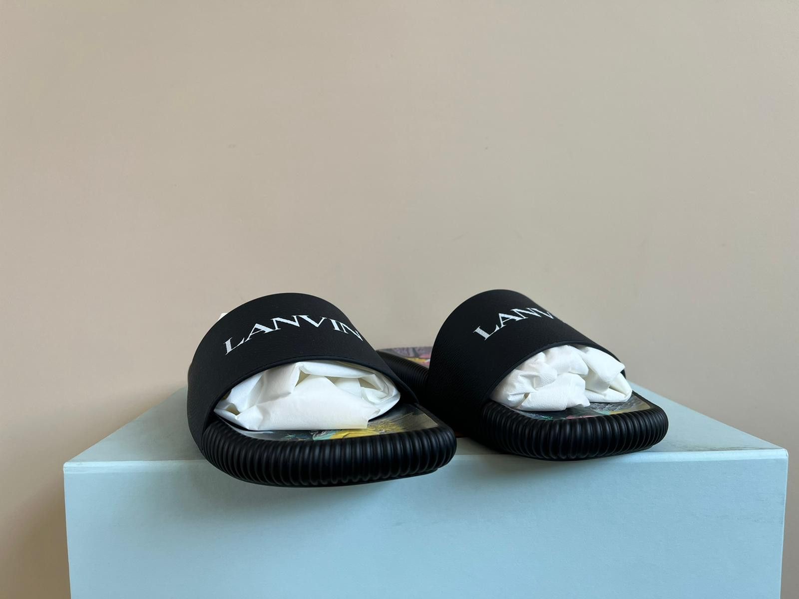 Gallery Dept. × Lanvin Logo Slides in Black | Grailed