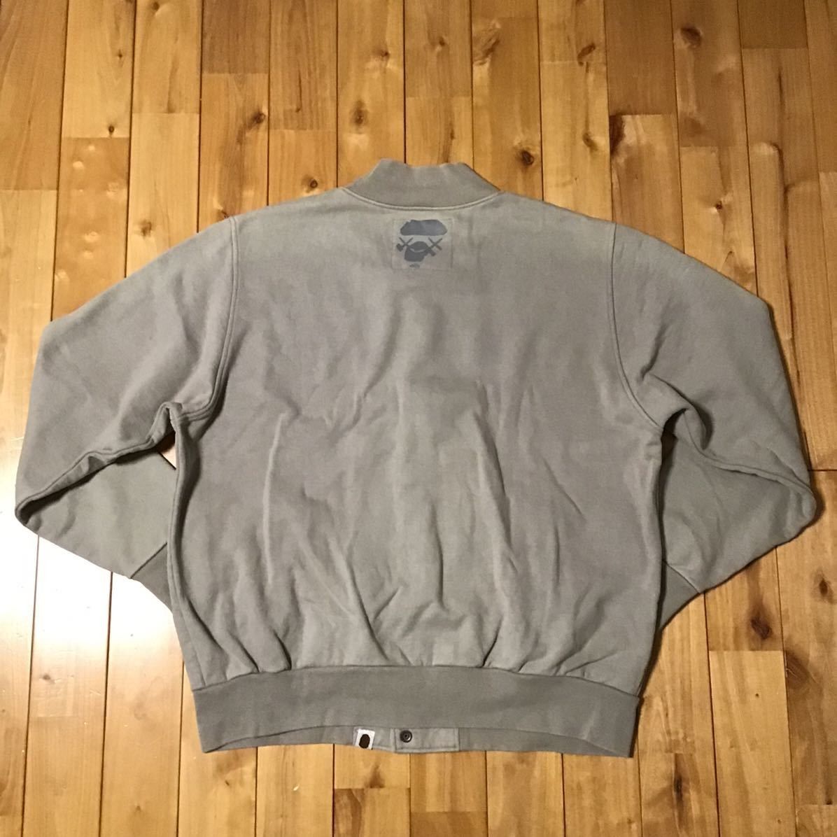 Bape × Kaws BAPE × kaws bapesta bendy sweat bomber jacket gray | Grailed