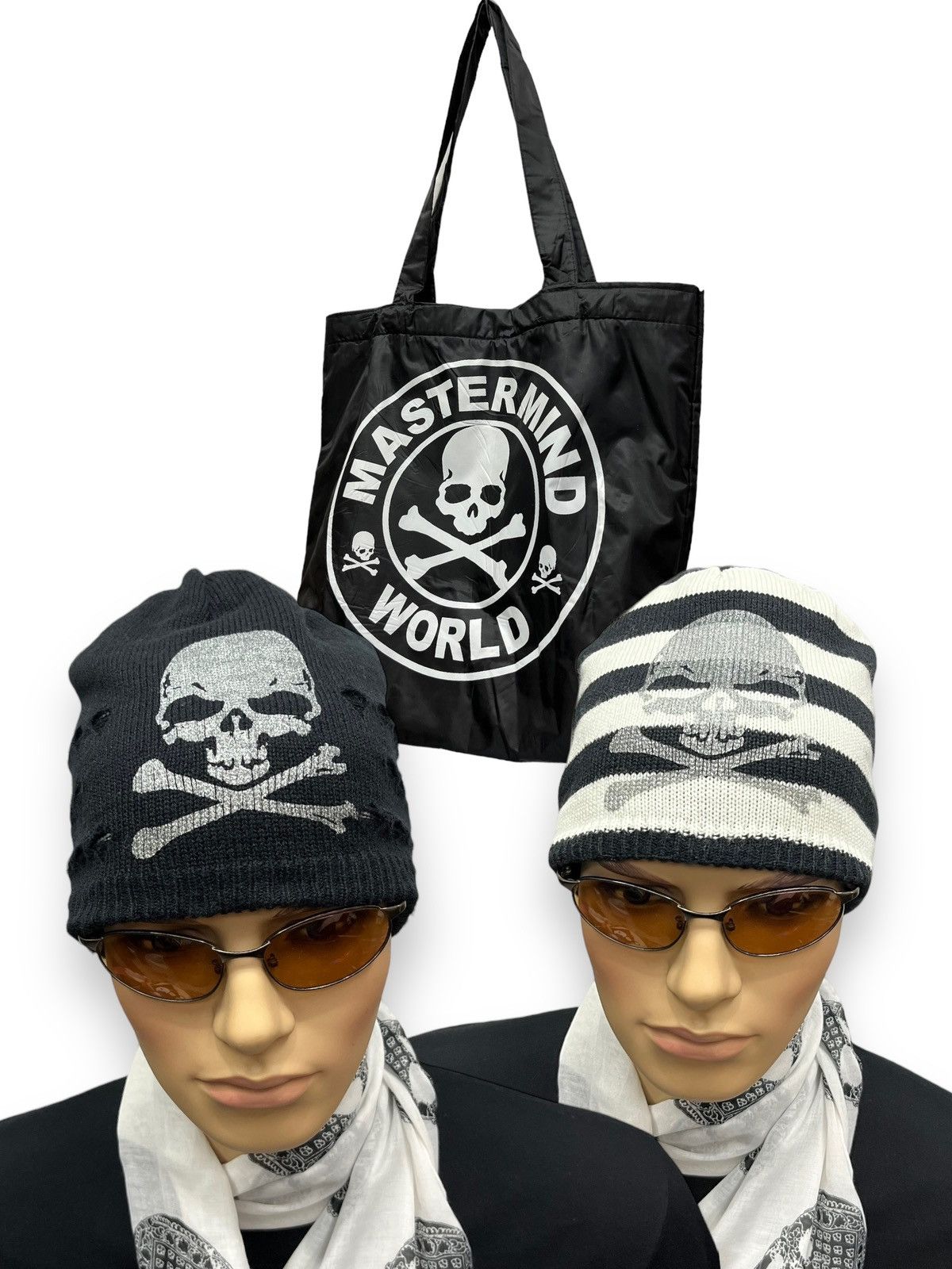 Vintage FYE💀 PRISONER STRIPES REVERSIBLE BEANIE SKULL PUNK GOTHIC💥 ...
