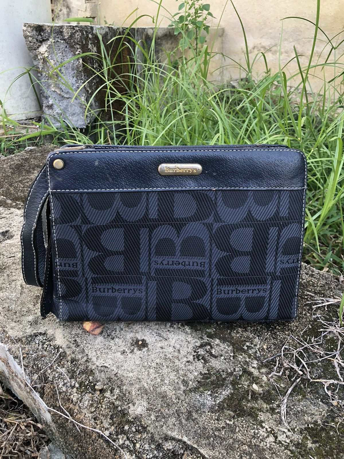 Burberry × Vintage Vintage Burberrys Monogram Clutch Bag Made In ...