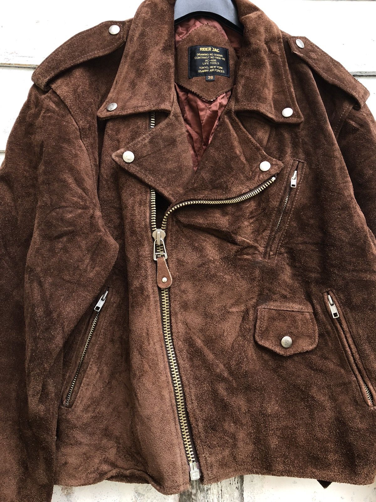 Military RIDER JAC US ARMY AIR FORCE SUEDE DOUBLE COLLAR JACKET | Grailed
