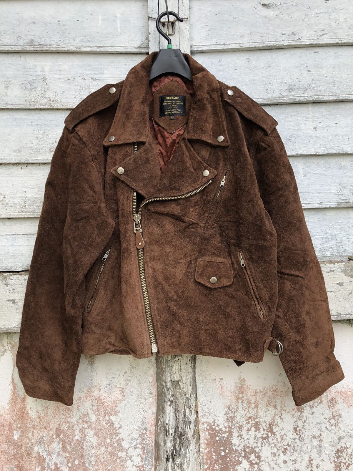 Military RIDER JAC US ARMY AIR FORCE SUEDE DOUBLE COLLAR JACKET | Grailed