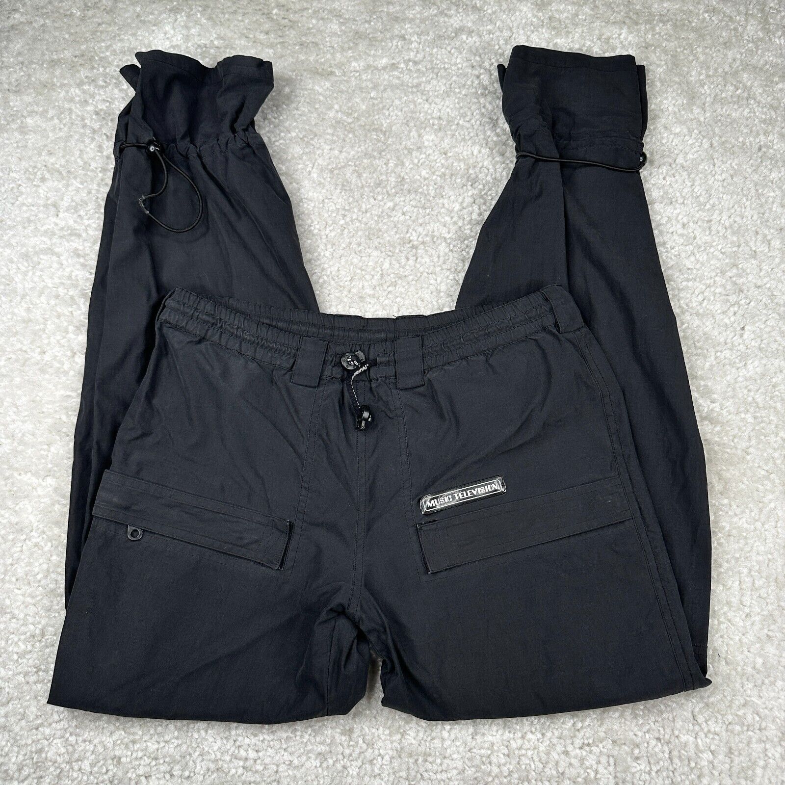 Rains Vintage MTV Pants Mens 30x30 Black Track Windbreaker Vintage 90s ...