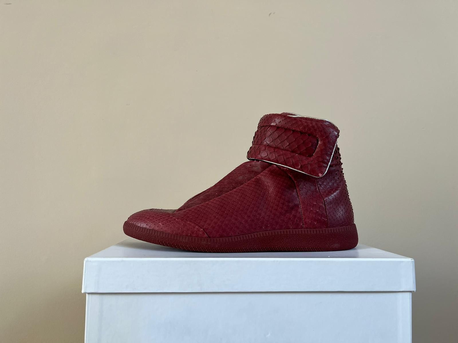 Maison Margiela Python Future Sneakers in Maroon | Grailed