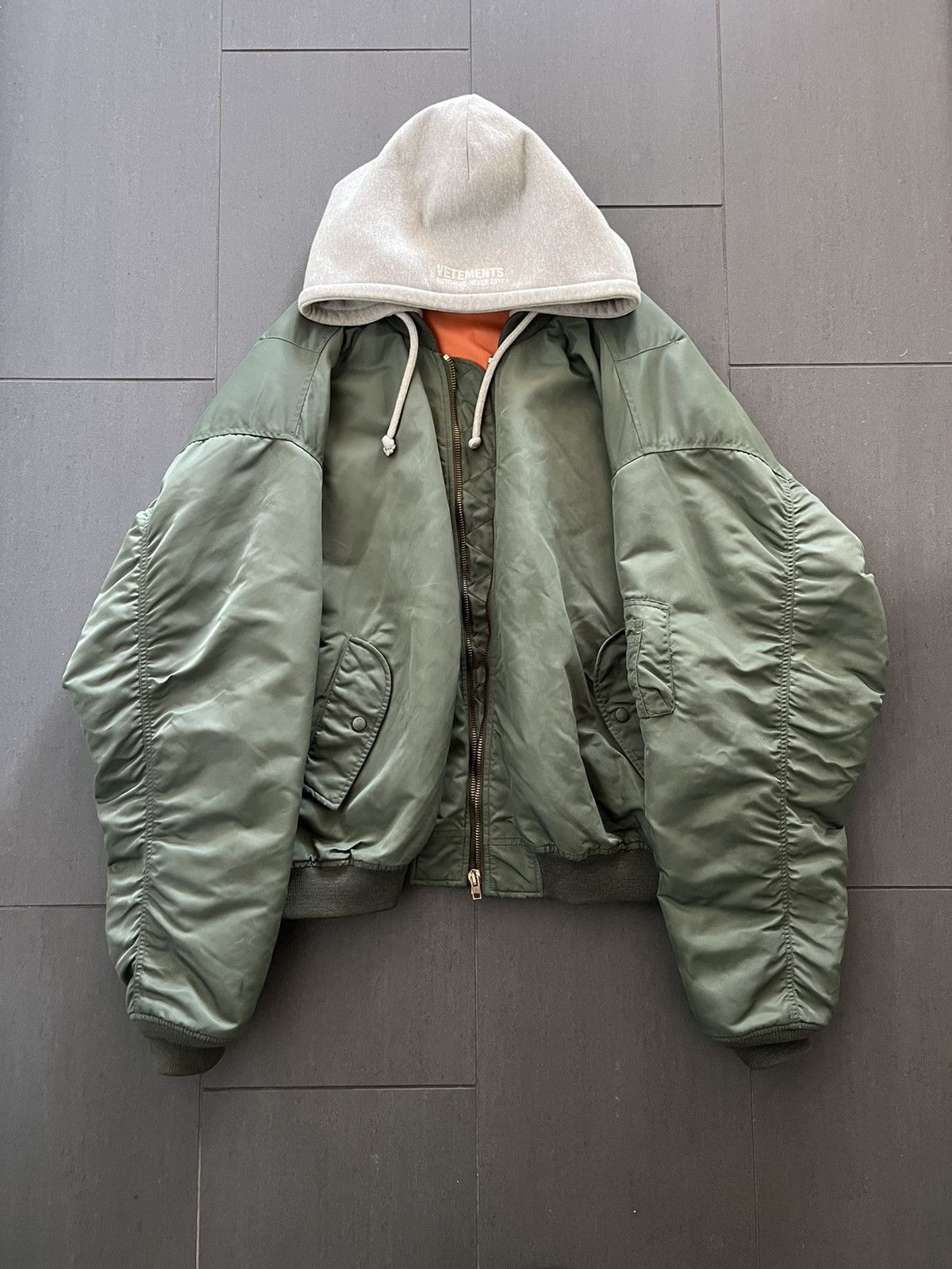 Vetements Vetements OG Oversized Hooded Bomber Jacket | Grailed