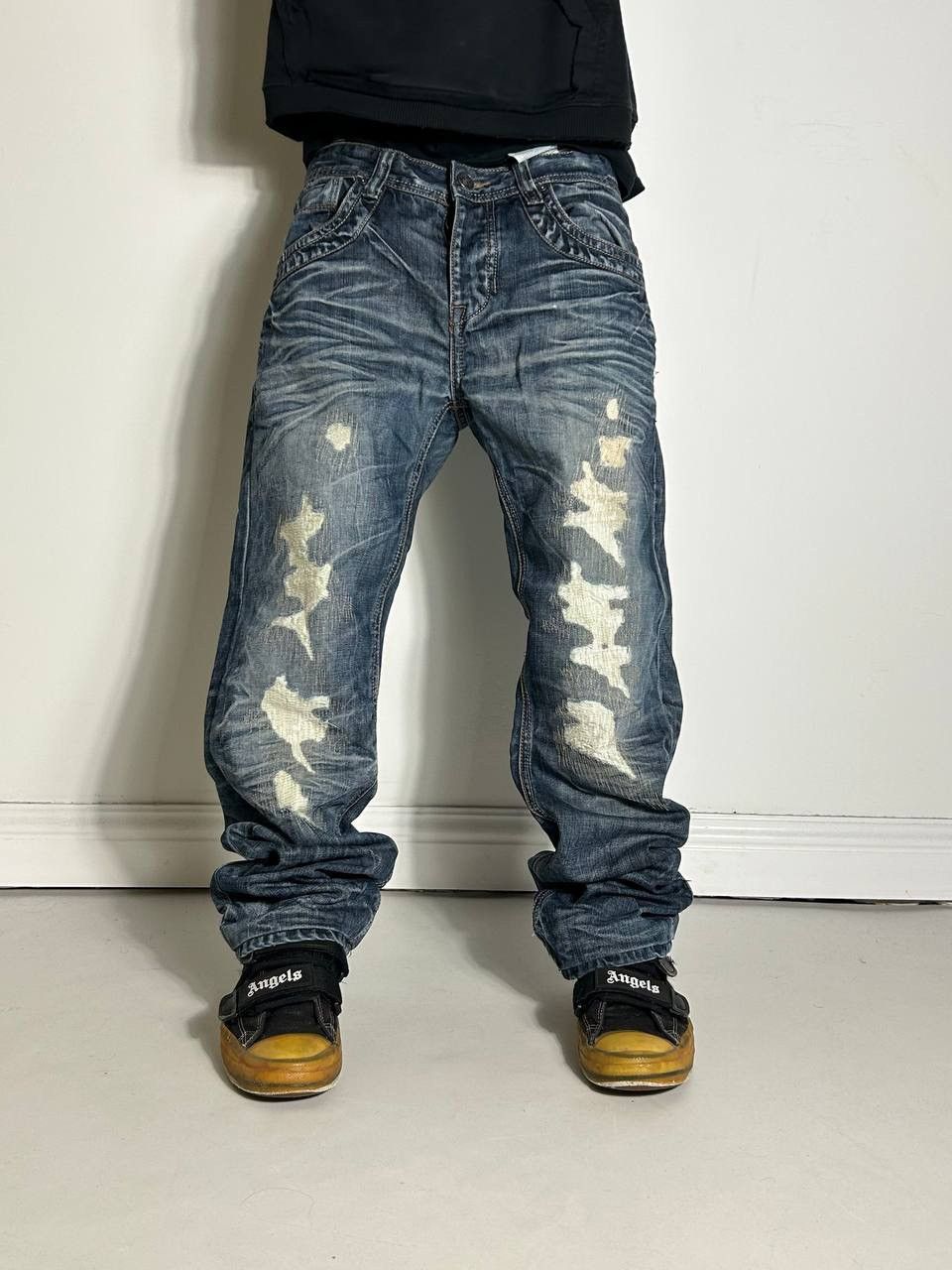 Streetwear × Vintage Vintage Fishbone Denim Y2K Jeans | Grailed