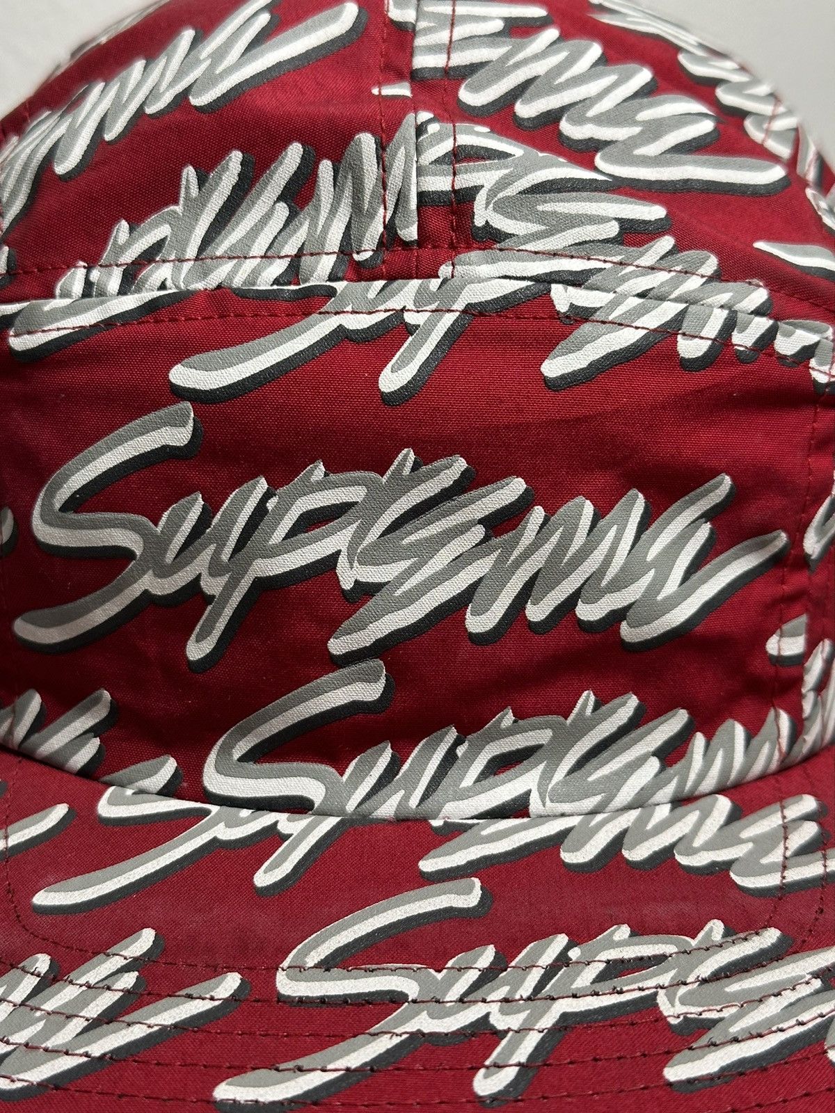 Supreme Supreme Signature Script Logo Camp Cap Hat | Grailed