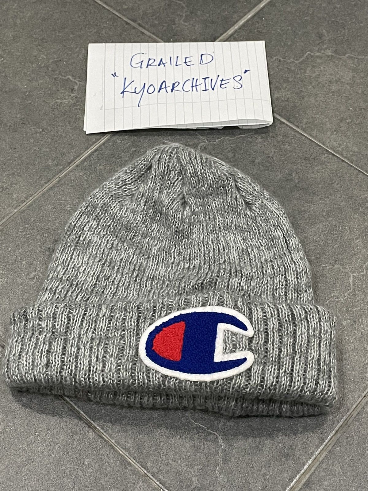 Champion CHAMPION BIG LOGOS BEANIE | Grailed