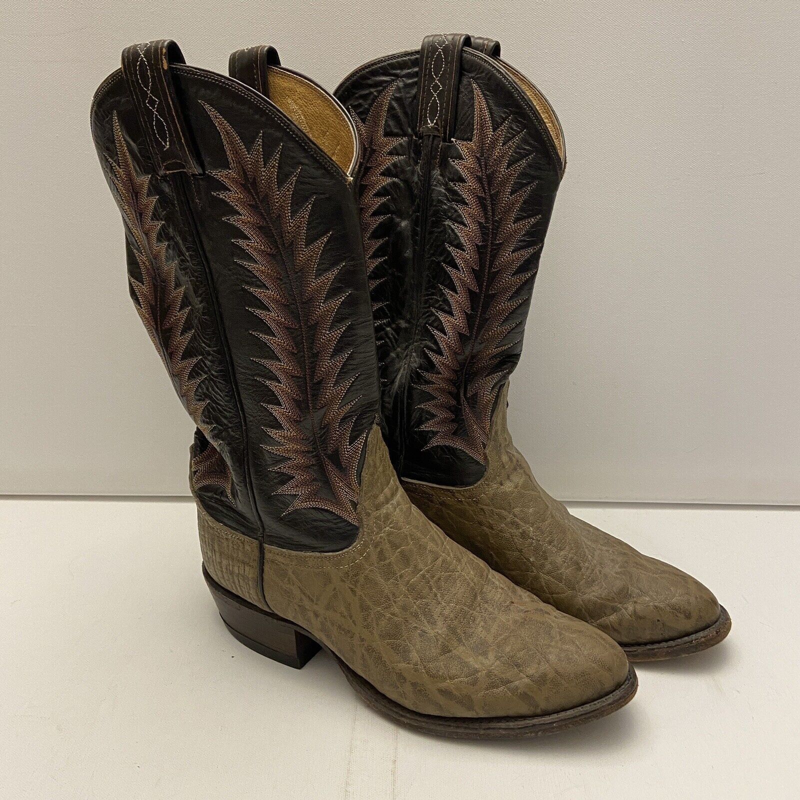 Tony Lama Tony Lama Style 8601 Mens Western Cowboy Leather Boots Size 7 ...