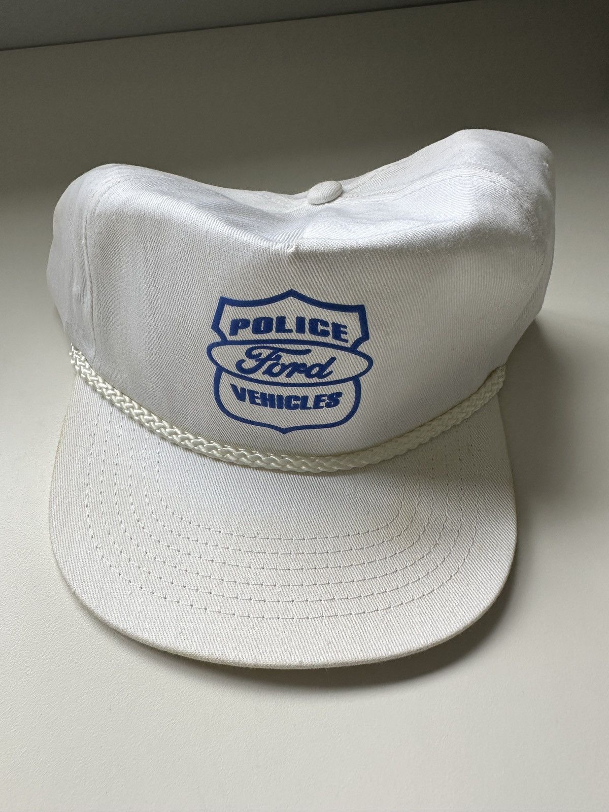 Ford × Trucker Hat × Vintage Vintage Ford Police Vehicles White Rope ...