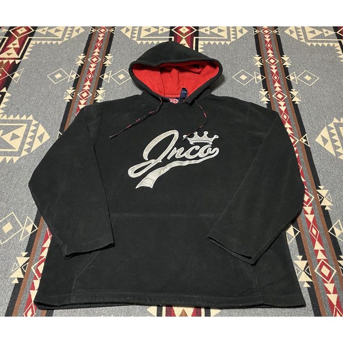 Jnco JNCO Hoodie Men’s Sz M Black Spellout Crown Y2K Skate DISTRESSED ...