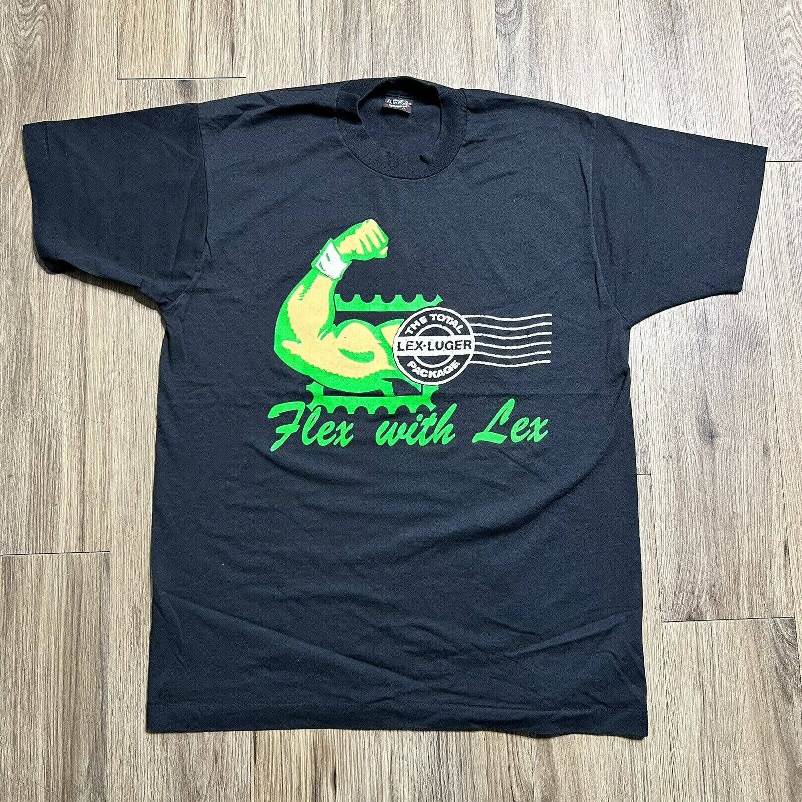 Wwf Vintage 90s Lex Luger Total Package Flex With Lex T-Shirt | Grailed