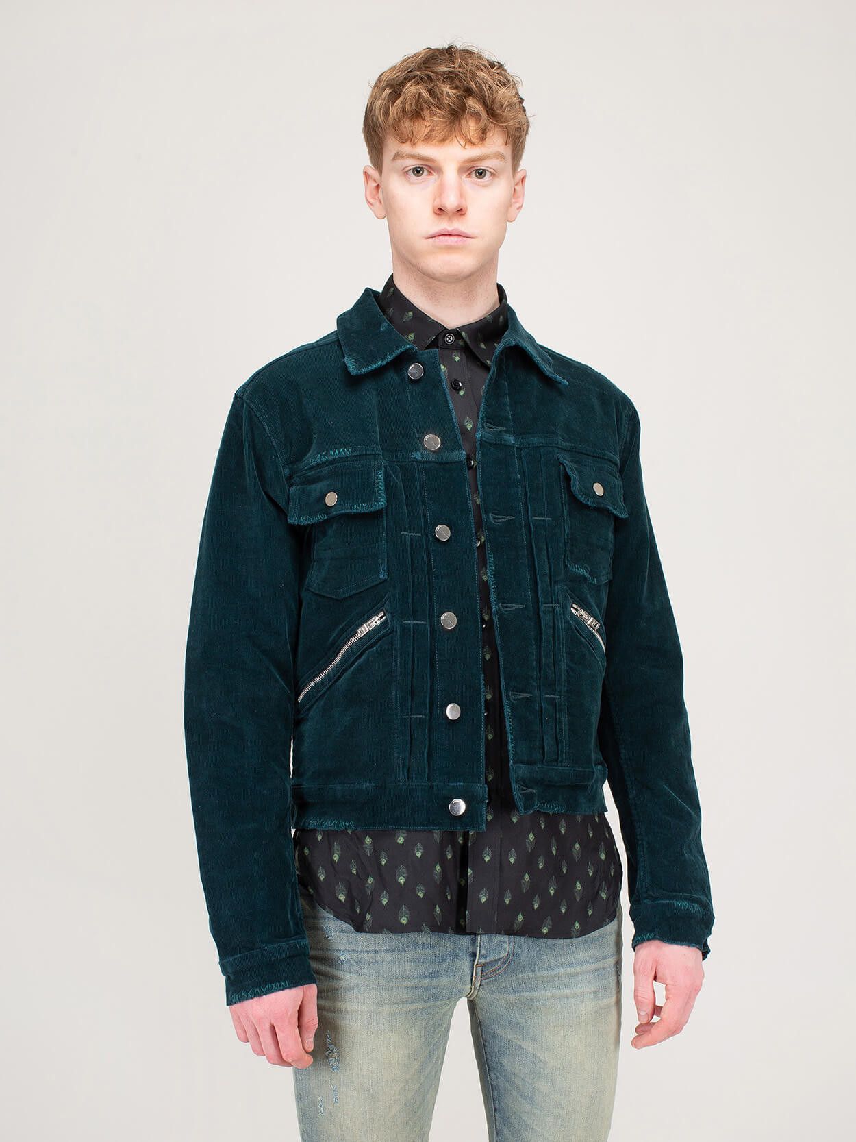 Amiri Corduroy Wrangler Jacket in Jaguar Green | Grailed