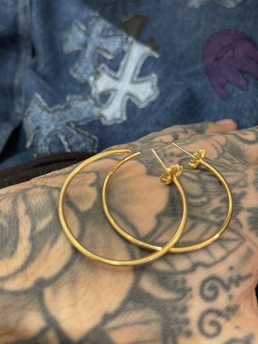 Chrome Hearts Chrome Hearts 22K GOLD SET Medium Size Hoop Earrings ...