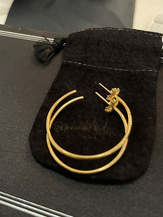 Chrome Hearts Chrome Hearts 22K GOLD SET Medium Size Hoop Earrings ...