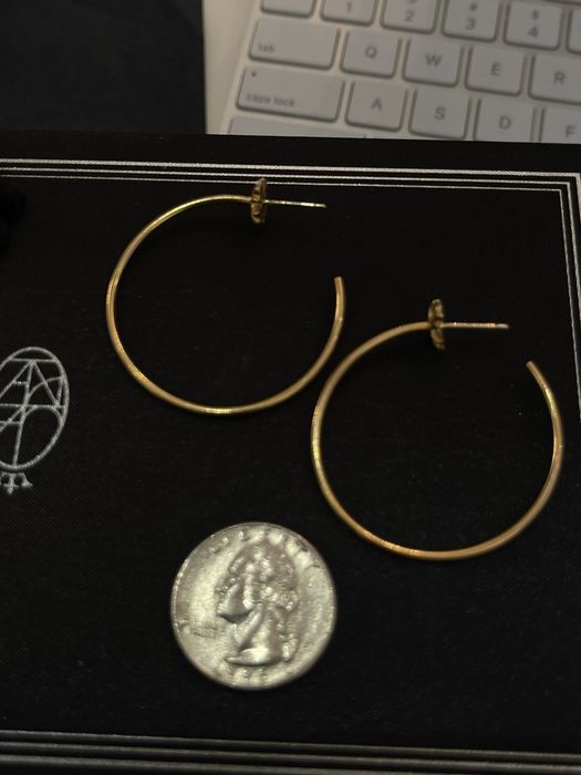 Chrome Hearts Chrome Hearts 22K GOLD SET Medium Size Hoop Earrings ...