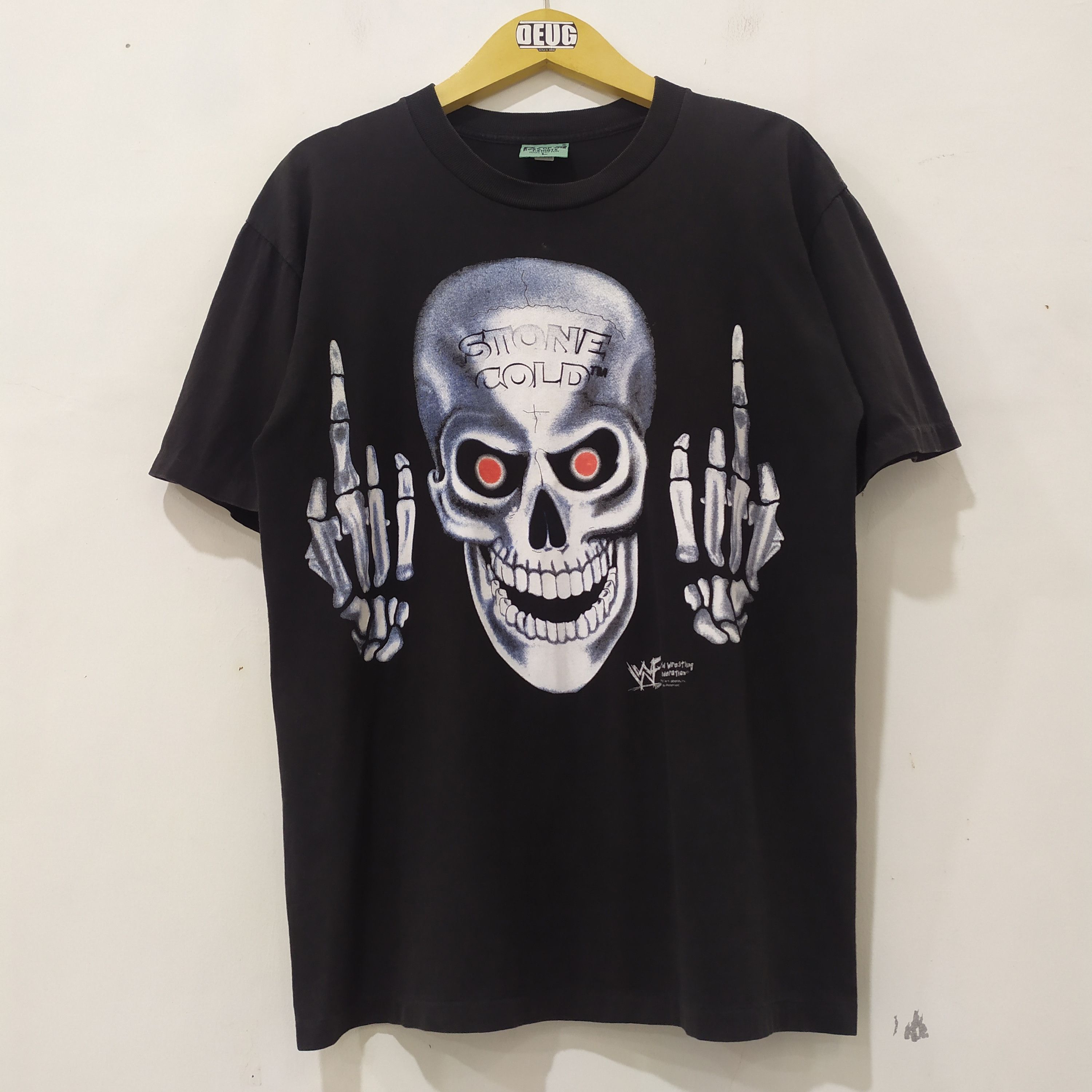 Vintage Vtg ©1998 Stone Cold Steve Austin bootl double middle finger ...