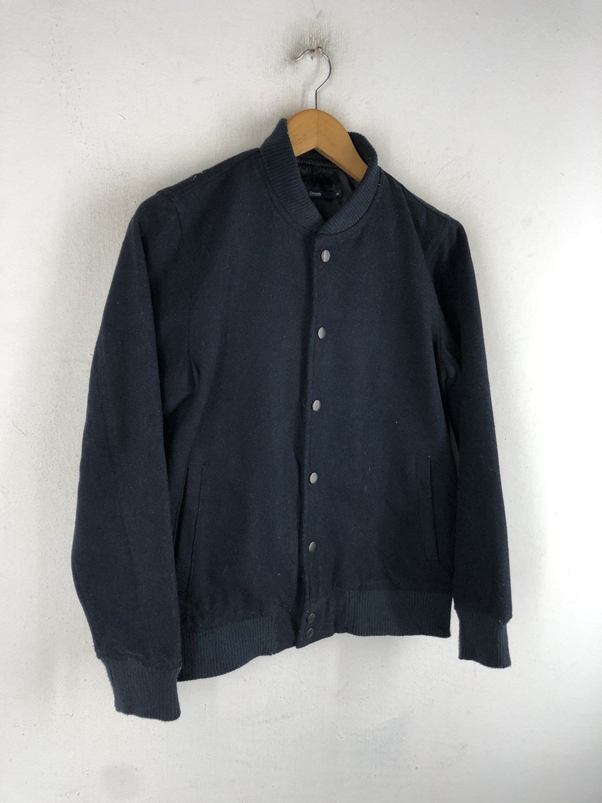 Japanese Brand CIAOPANIC NAVY BLUE WOOL BOMBER JACKET SNAP BUTTON | Grailed