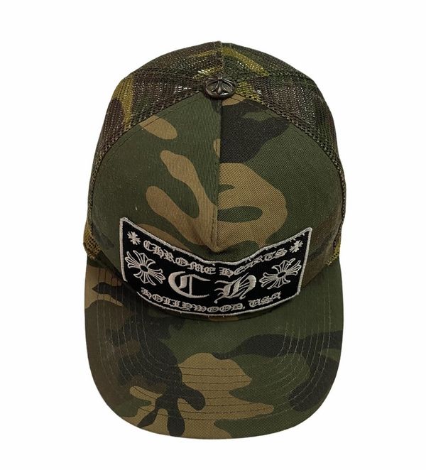 Vintage Vintage Chrome Heart CH Camo Otto Trucker Hat | Grailed