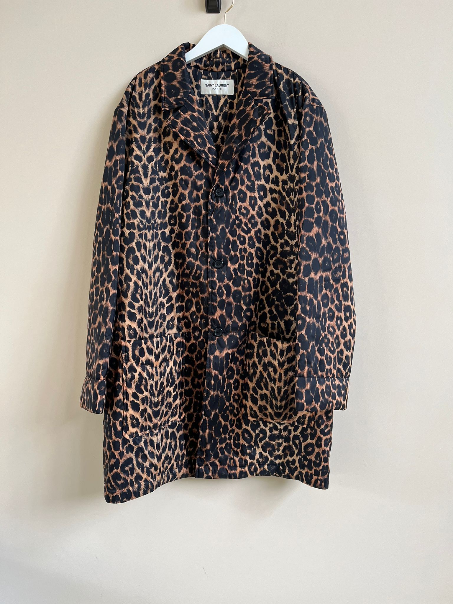 Saint Laurent Paris Leopard Technique Padded Coat in Leopard | Grailed