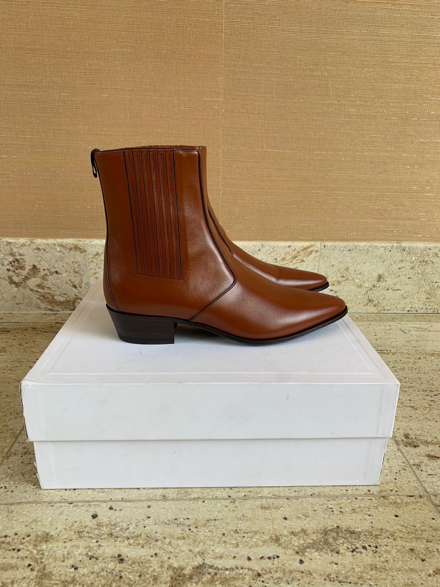 Celine Jacno Shiny Calfskin in Caramel | Grailed