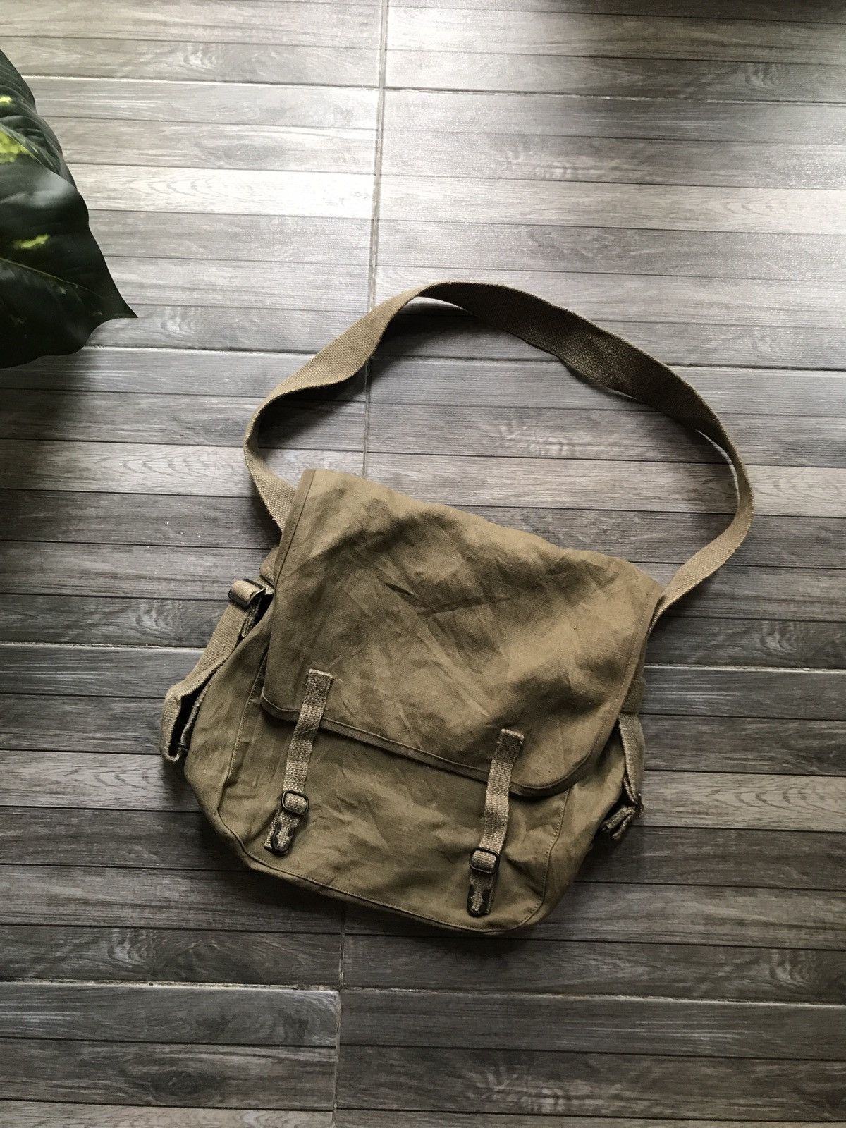 Military × Vintage × Workers TRUE VINTAGE 50s FRENCH ARMY LINEN SLING ...