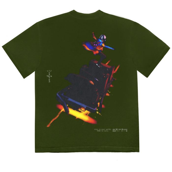 Travis Scott Medium Cactus Jack Washed Green Astro Cyclone T-Shirt Tee ...