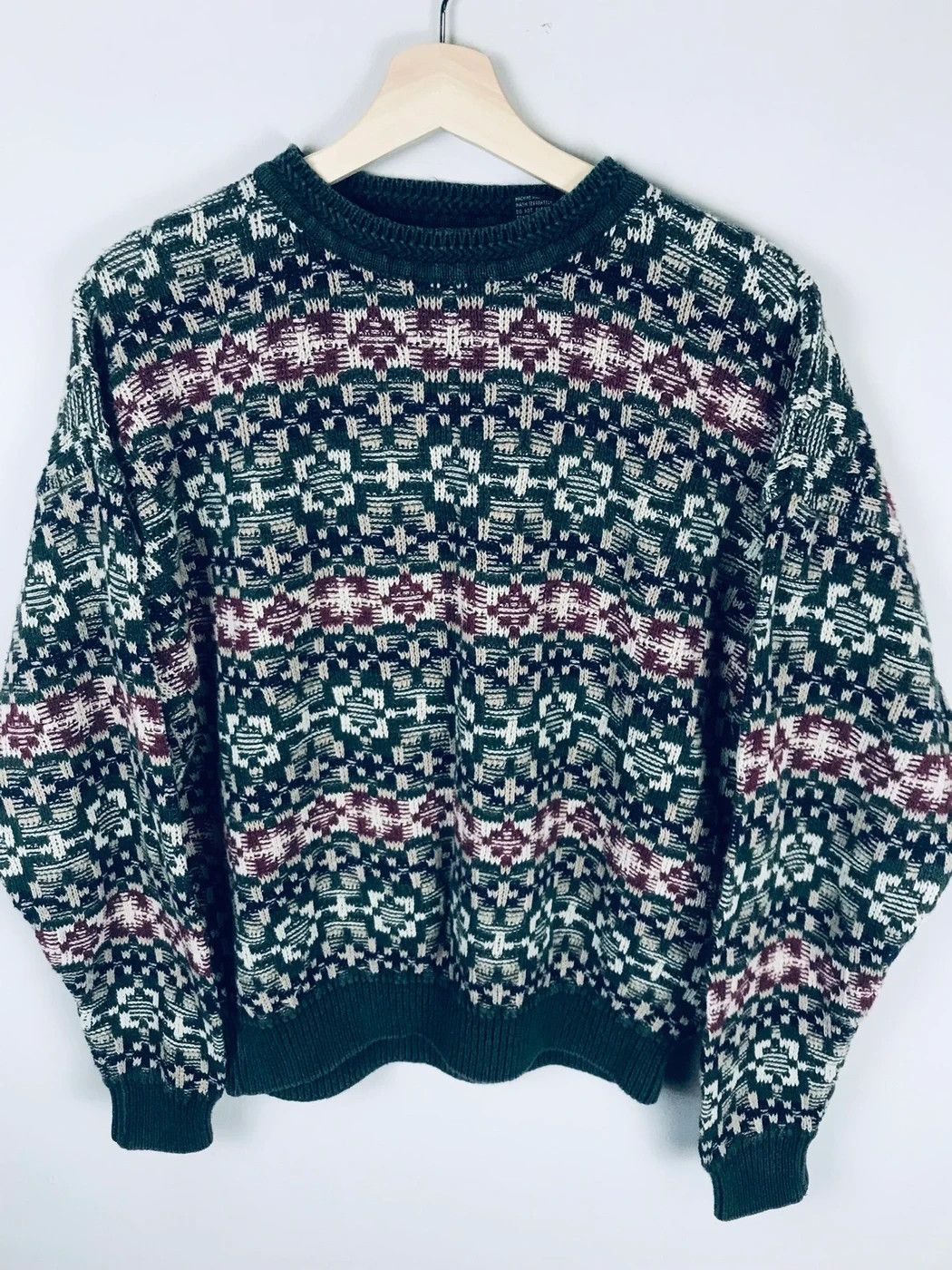 Cardigan × Coloured Cable Knit Sweater × Vintage Vintage Negative Space ...