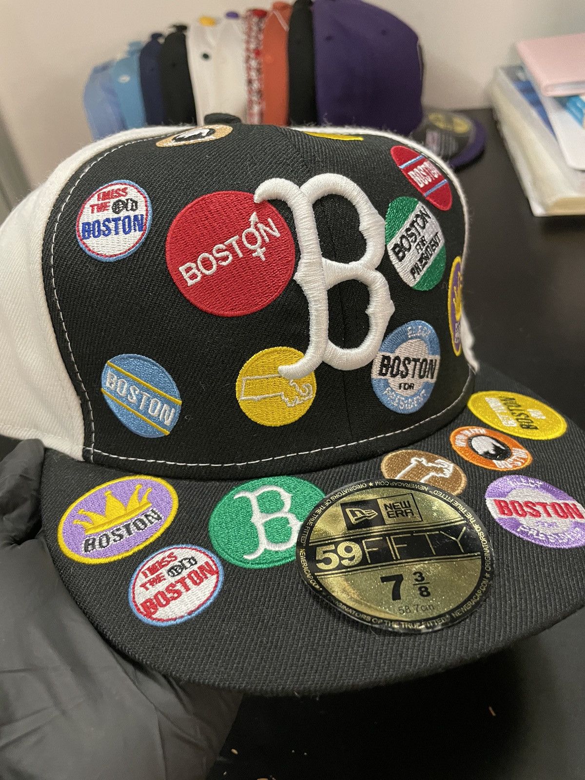 New Era B/w Boston Patched NewEra Fitted Baseball Cap | Grailed